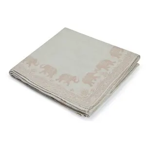 MAJKA Garden Elephant Tablecloths - Oyster & Stone - 62" X 120"